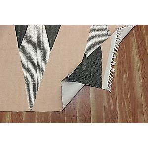 Casavani Indian Handmade Cotton Dhurrie Geometric Green & Beige Area Rug Boho Kilim Flat Weave Rug Indoor Hall Room Decor Carpet Throw Rugs for Bedroom Living Room Bathroom Balcony 12x12 Feet Square