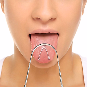 Tongue Scraper Stainless Steel Tongue Cleaners Reduce Bad Breath Metal Tough Scrapers Reduce Bad Breath and Fresh Breath for Kids And Adults