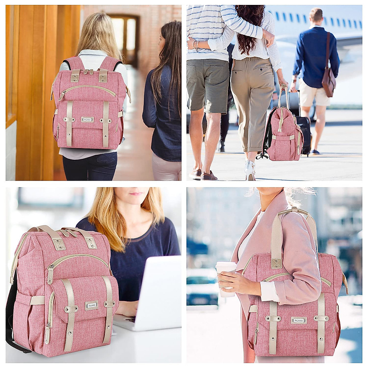 Laptop Backpack for Women,RFID Anti Theft Work Backpack for 15.6 Inch Laptop,Wide Open Large USB Charging Port Water Resistant Nurse Backpack, Doctor Teacher College School Travel Shoulder Purse Bag