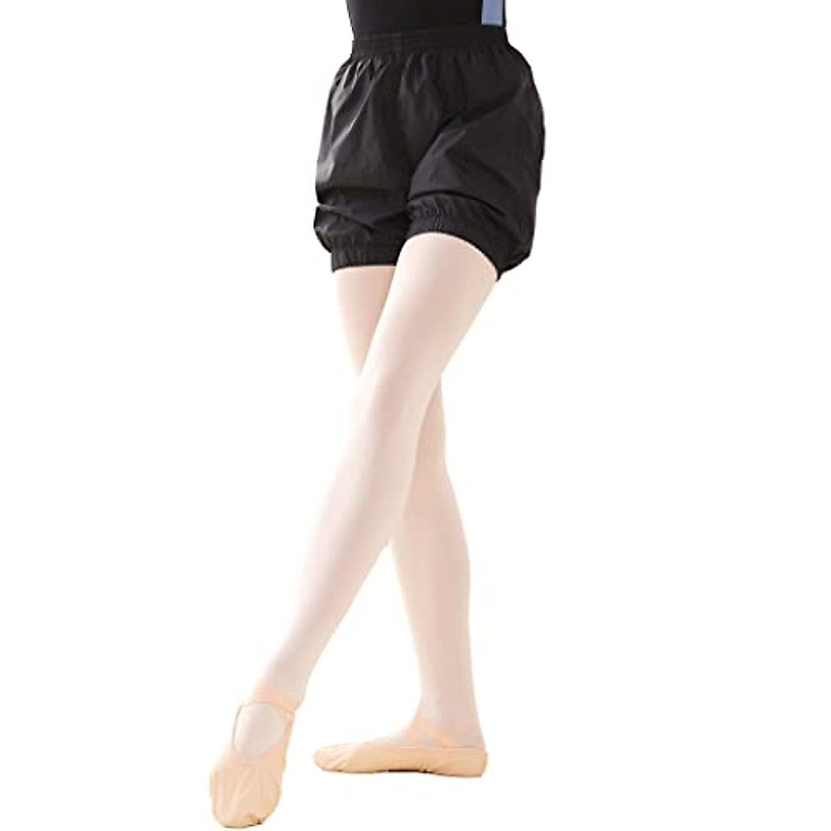 Daydance Black Women Ballet Shorts Ripstop Trash Bag Pants for Work Out, Black, XL