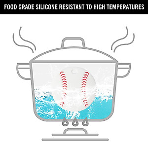 Baby Sport Teething Toys,BPA Free Food Grade Silicone Teether,Highly Effective Pain Relief for Boy and Girl,Freezer Safe Teething Egg (Baseball)