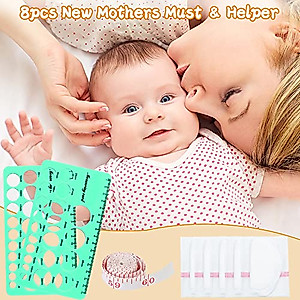2pcs Nipple Rulers for Flange Sizing Measurement Tool with Silicone& Soft Flange Size Measure for Nipples, 1pcs Soft Ruler, 5pcs Disposable Nursing Pads-Super Absorbent&Comfortable, 8pcs Sets