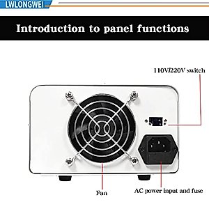 DC Power Supply Variable,30V 6A 180W Adjustable Switching Regulated DC Bench Power Supply with 4-Digits LED Power Display 5V/2A USB Output, Coarse and Fine Adjustments White