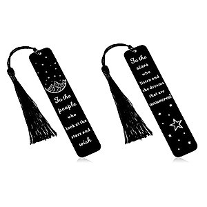 Bookmark for Women Men Book Merchandise Inspired Gift Christmas Bookmark Gift for Book Lover Gifts for Women Double-Sided Inspirational Quote Gift for Bookworm Reader Gift for Students Teen Bookworm