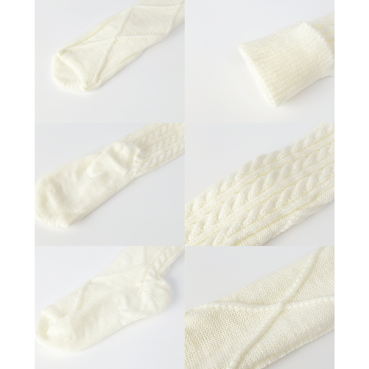 Floral Find Women's Cable Knit Knee-High Winter Boot Socks Extra Long Thigh Leg Warmers Stocking