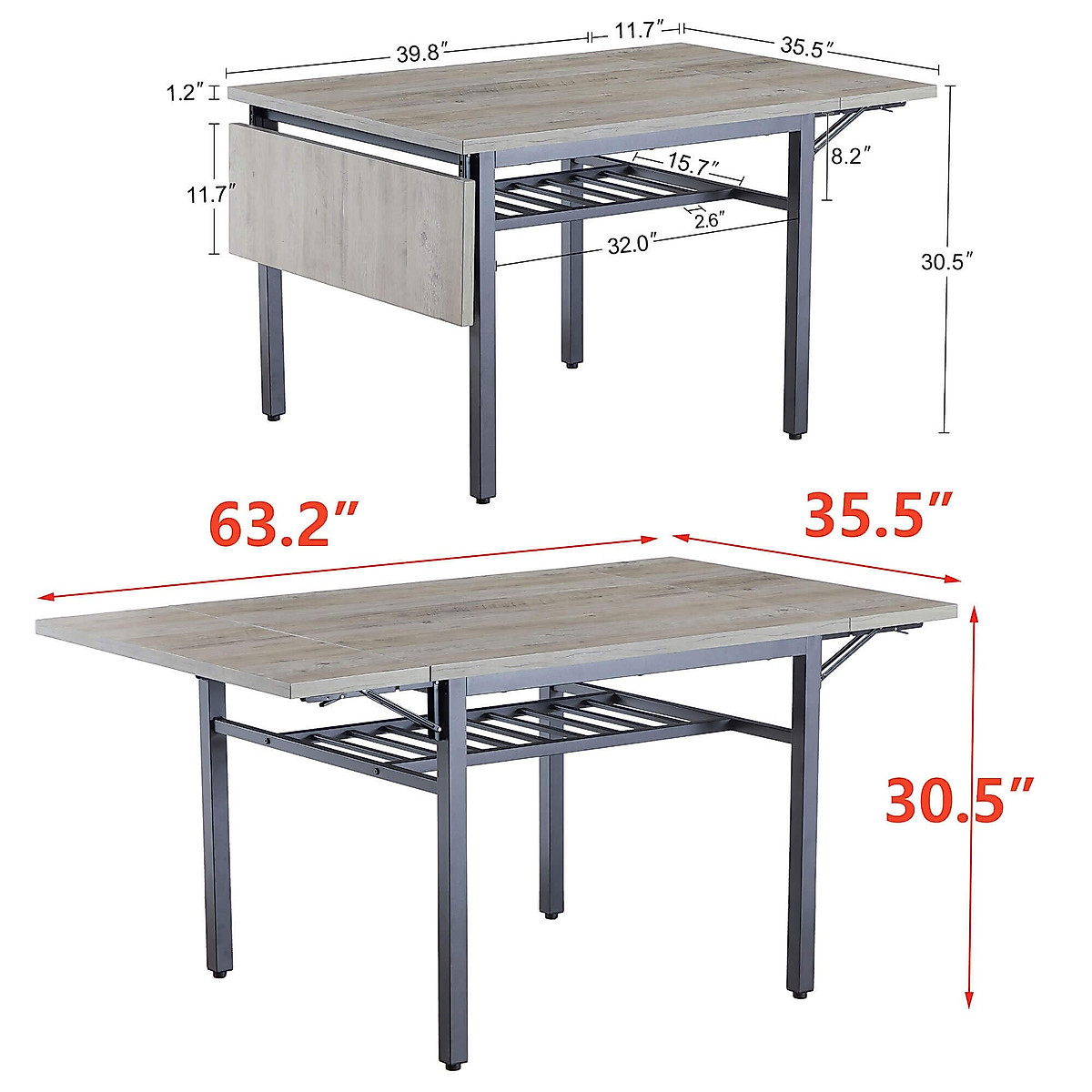 Xmatch 47" Worktable Workbench for Inspection Assembly Sample Making and Testing Room (Rustic Brown)