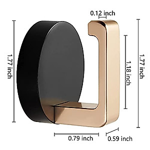 Finnez Bath Towel Hooks Robe Hook Wall Mount Heavy Duty Wall Hooks Coat Hooks Closet Door for Bathroom Bedroom and Livingroom（Black Gold 4 Packs