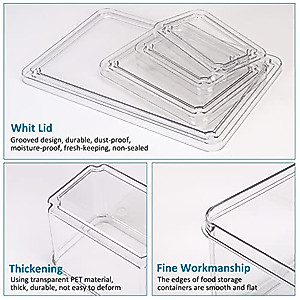 AZFUNN Fridge Organizer with Lids, Fruit and Vegetable Storage Containers for Fridge, Set Of 4 Refrigerator Organizer Bins Storage Clear Containers for Kitchen, Food, Drinks, BPA-Free, Stackable