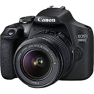 Camera EOS 2000D DSLR W/ 18-55mm Zoom Lens Bundle with 32GB Memory, 3PC Filter Kit, Case, Flex Tripod, Photo Kit (27 Pieces)