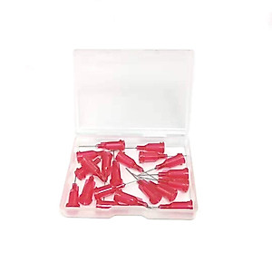 𝗦𝗔𝗡𝗔𝗡𝗧𝗦 𝟮𝟱 𝗚𝗮𝘂𝗴𝗲 𝟭/𝟮 𝗜𝗻𝗰𝗵 Blunt Tip Dispensing Needle with Luer Lock,Microdot Application of Low Viscosity Fluids,Red 20 Pack