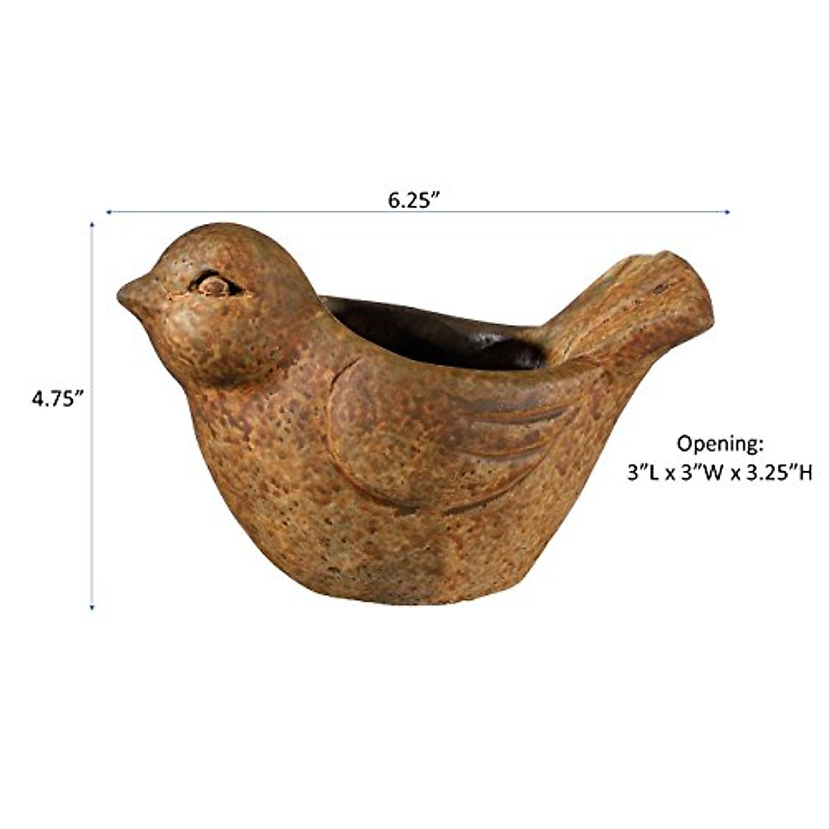 Classic Home and Garden 9/3411R/1 Bird Planter, Small, Rust
