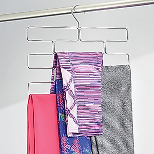 iDesign Trio Tiered Legging Hanging Organizer for Closet - Chrome