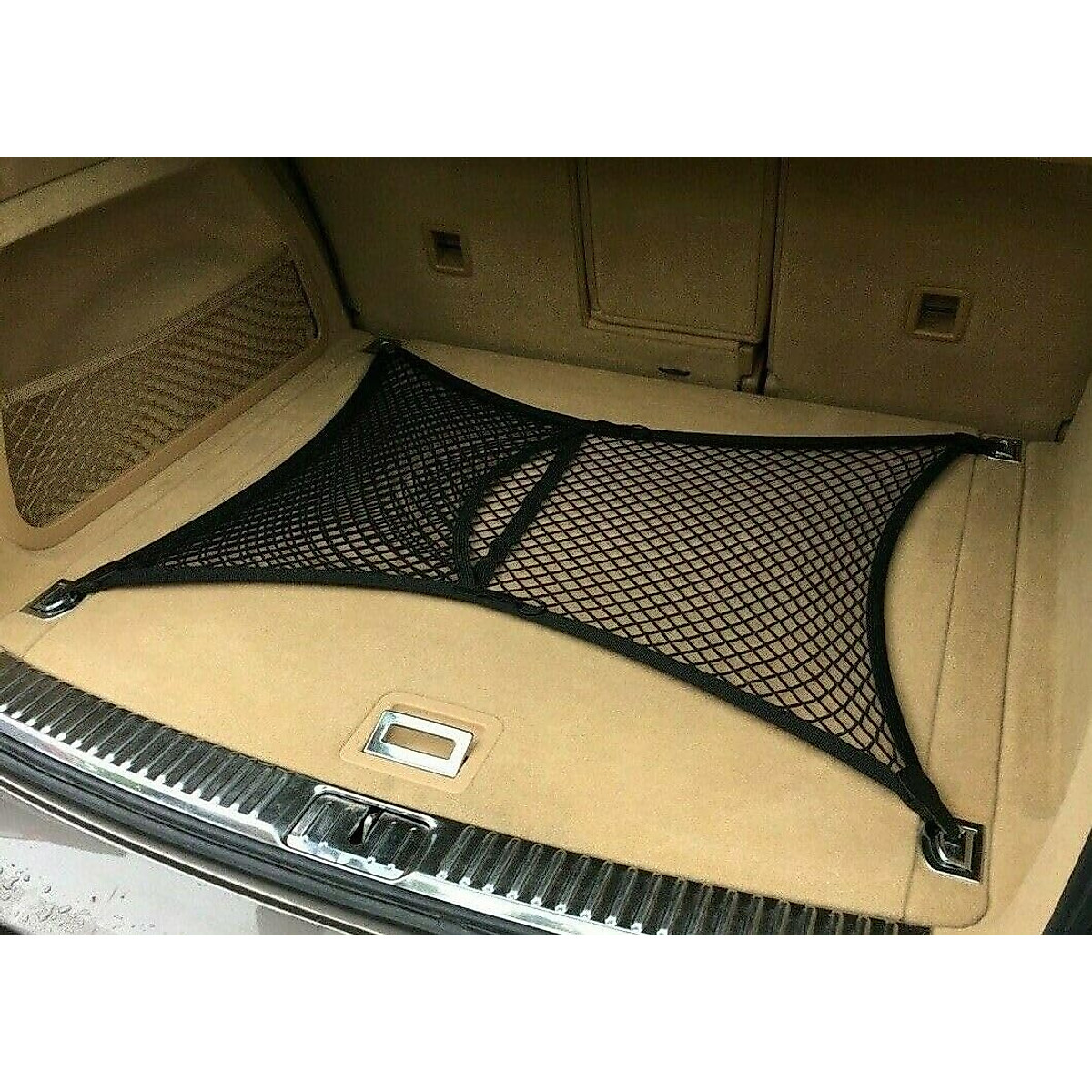 EACCESSORIES EA Trunk Organizer Cargo Net for Porsche Cayenne 2011-2023 - Floor Style Cargo Net for SUV - Premium Mesh Elastic Car Trunk Organizer Vehicle Carrier Storage - Compatible with Cayenne