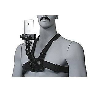 Livestream Gear® - Smartphone Chest Mount & Gooseneck Setup for Streaming or Video, to Fit Regular Sized Devices up to 85 mm Wide. Easy Screen View for Zoom Calls or Streaming.