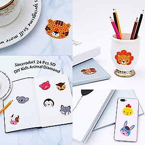 sinceroduct 5D DIY Kids Animal Diamond Painting Stickers Beginner Diamond Painting Kits, Digital Diamond Paint