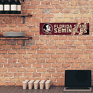 Rico Industries NCAA Florida State Seminoles 16-Inch Plastic Street Sign Décor