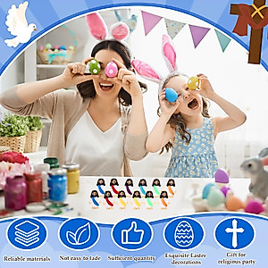 Bememo 12 Pcs Mini Jesus Figures Easter Original Little Jesus Figures Rubber Pocket Toys to Hide and Seek Religious Party Favors Sunday School Baptism Gifts(Rainbow Colors)