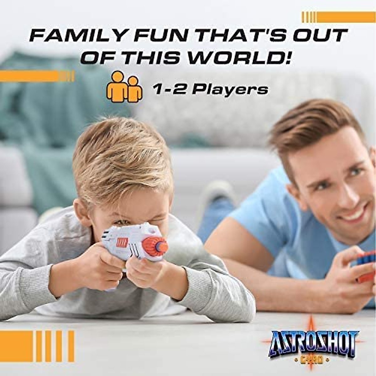 USA Toyz Astroshot Shooting Game Bundle - Astroshot Zero GX Glow in the Dark Floating Target with 1 Foam Dart Gun and Astroshot Gyro with 2 Foam Dart Guns and Rotating Target, Includes Darts and Balls