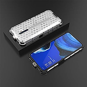 Oppo case for Oppo Reno2 Z Shockproof Honeycomb PC + TPU Case(Blue) (Color : Green)