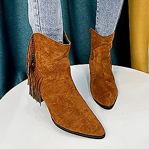 white boots short tassels heels retro chunky high breathable zipper boots platform heel non-slip white platform boots casual booties