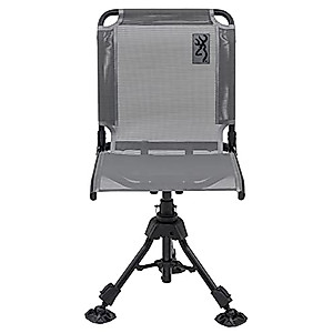 Browning Huntsman Hunting Chair - Durable TechMesh Material Over Steel Frame, with 360-degree Swivel, Adjustable Height, and Independent Leg Adjustment, Black