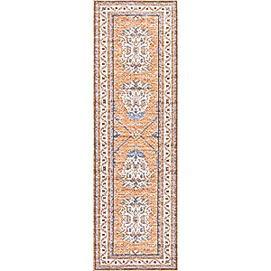 nuLOOM Sky Machine Washable Global Inspired Runner Rug, 2' 6" x 8', Rust