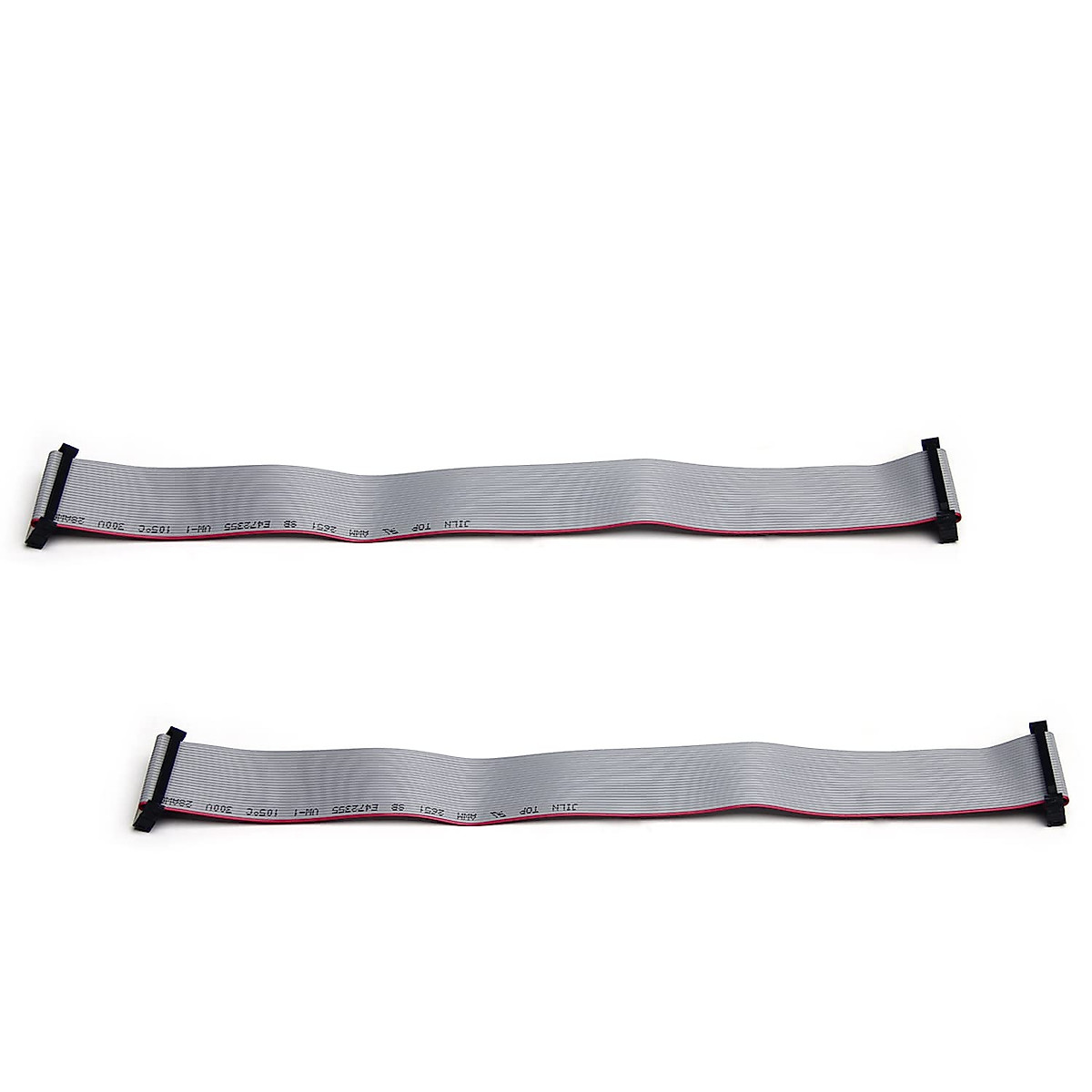 Fielect 2pcs IDC 20 Pin Connector Gray Wire Flat Ribbon Cable Connector Length 30cm 2.54mm Pitch