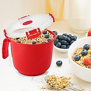 Tafura Microwave Bowl with Lid [Pack of 2] | Microwavable Soup Bowl with Cover | Noodle Bowl | Christmas Soup Cup Microwave-safe | Oatmeal Container To-Go. Leakproof, 34 Oz. BPA Free