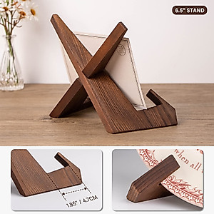 ANBOXIT Plate Stand for Display - 6.5 Inch Plate Holder Display Stand, Wooden Picture Frame Holder, Decorative Table Top Easels for Display