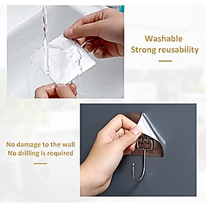 Alayaglory Large Adhesive Hooks 22Ib(Max),Waterproof and Rustproof Wall Hooks for Hanging Heavy Duty,Stainless Steel Towel and Coats Hooks to use Inside Kitchen Bathroom Home Office 8 Pack