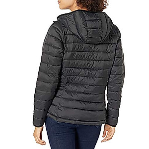 Amazon Essentials Women's Lightweight Long-Sleeve Full-Zip Water-Resistant Packable Hooded Puffer Jacket, Black, XX-Large