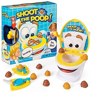 Brybelly The Original Shoot The Poop - Funny Family Game - Fast and Frenzied Flushing Poop Game with Fun Sounds for Kids