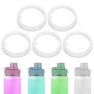 5pcs Replacement Gasket for Takeya Actives, Water Bottle Lid Gaskets Compatible Replacement Ring 18oz 22oz 24oz 32oz 40oz Water Bottle Washer with Spout Cap Rubber Seals(Not for Takeya Original)