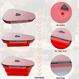 Wavebox Silicone Expandable Foldable Reusable Leftover Pizza Slice Storage Container