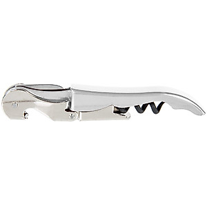 Pulltap's Double-Hinged Waiters Corkscrew, Wine Opener and Foil Cutter, Beer Bottle Opener, White