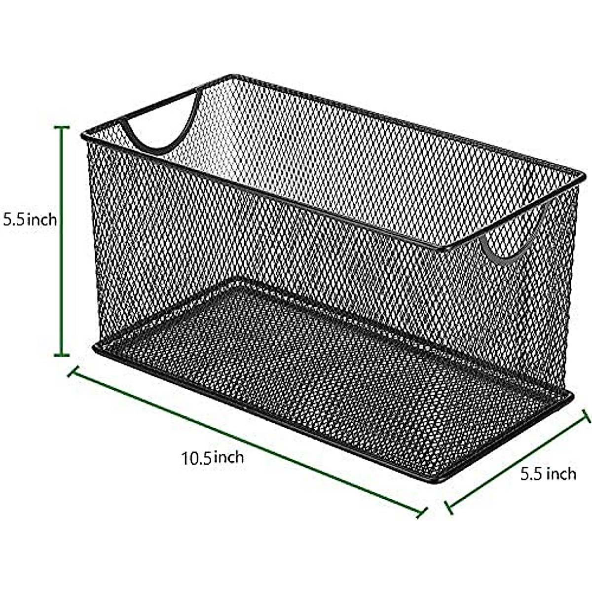 GOLDORCLE Set of 3 Household Wire Mesh Metal Steel Storage Basket Organizer CD Storage Boxes Organizer Bin Container Tote with Handles for Home Office 10.5" x 5.5" x 5.5"