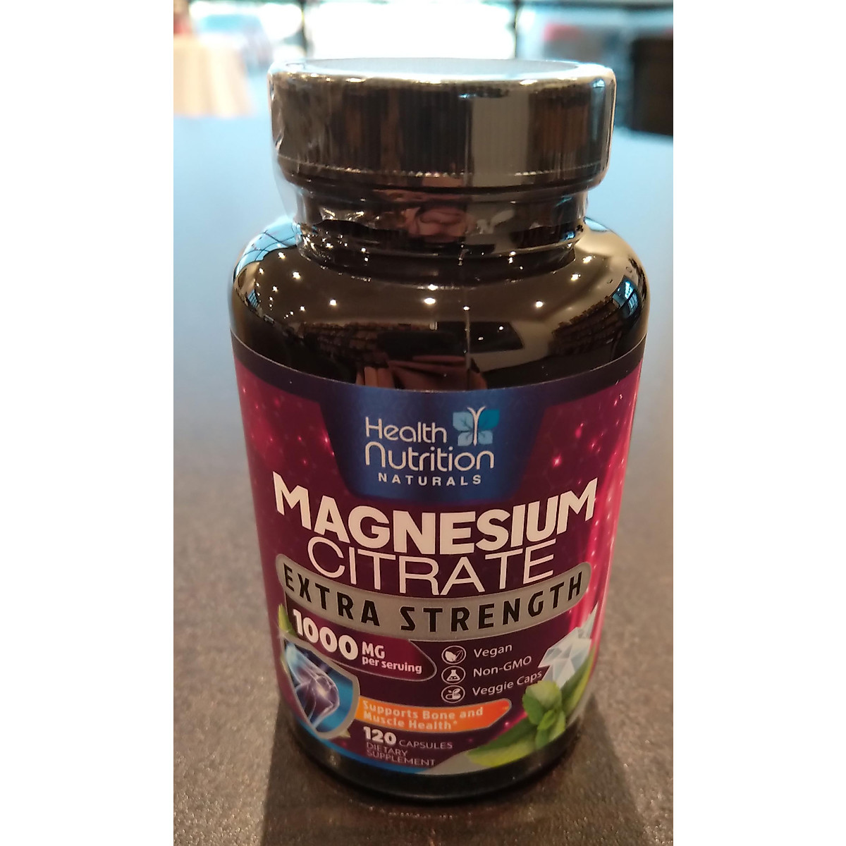 Magnesium Citrate Capsules 1000mg - Max Absorption Magnesium Powder for Muscle, Nerve, Bone and Heart Health Support, High Absorption Citrate Complex, Gluten Free, Non-GMO - 120 Capsules