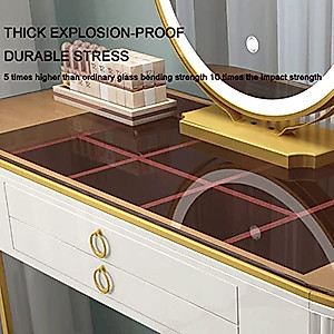 Vanity Table,Desk Vanity,Vanity Mirror With Lights Desk and Chair,Make Up Tables for Women,Small Vanity Desk Minimalist Style,Retractable Side Cabinet,Adult Small Makeup Vanity 80cm/31.5in Green