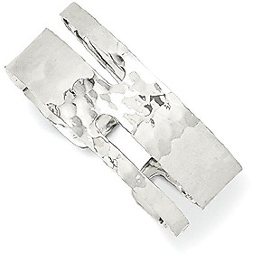 IceCarats 925 Sterling Silver Hammered Cuff Bangle Bracelet