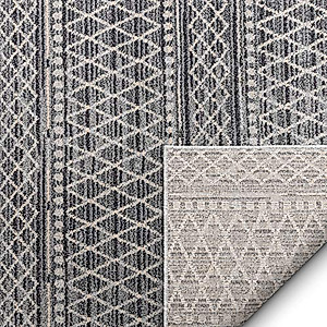 Well Woven Keller Blue Vintage Stripes Pattern Area Rug 8x11 (7'10" x 10'6")