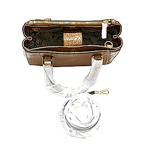 MICHAEL Michael Kors Women's KELLEN XSMALL SATCHEL Embossed Leather Shoulder Handbags (Walnut)