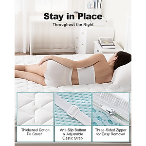 3 Inch Gel Memory Foam Mattress Topper Twin 99x190 cm, Japanese Floor Futon Mattress with Removable Knitted Cotton Cover for Back Pain Pressure Relief, CertiPUR-US and Oeko-TEX Certified, White