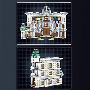 WOLFBSUH Diagon Alley Bank Model Building Kit for Harry Potter Diagon Alley, Collectible Model Set to Build, 4185 Pcs Building Block Compatible with Lego 10217, (15BFQ5602RE5)