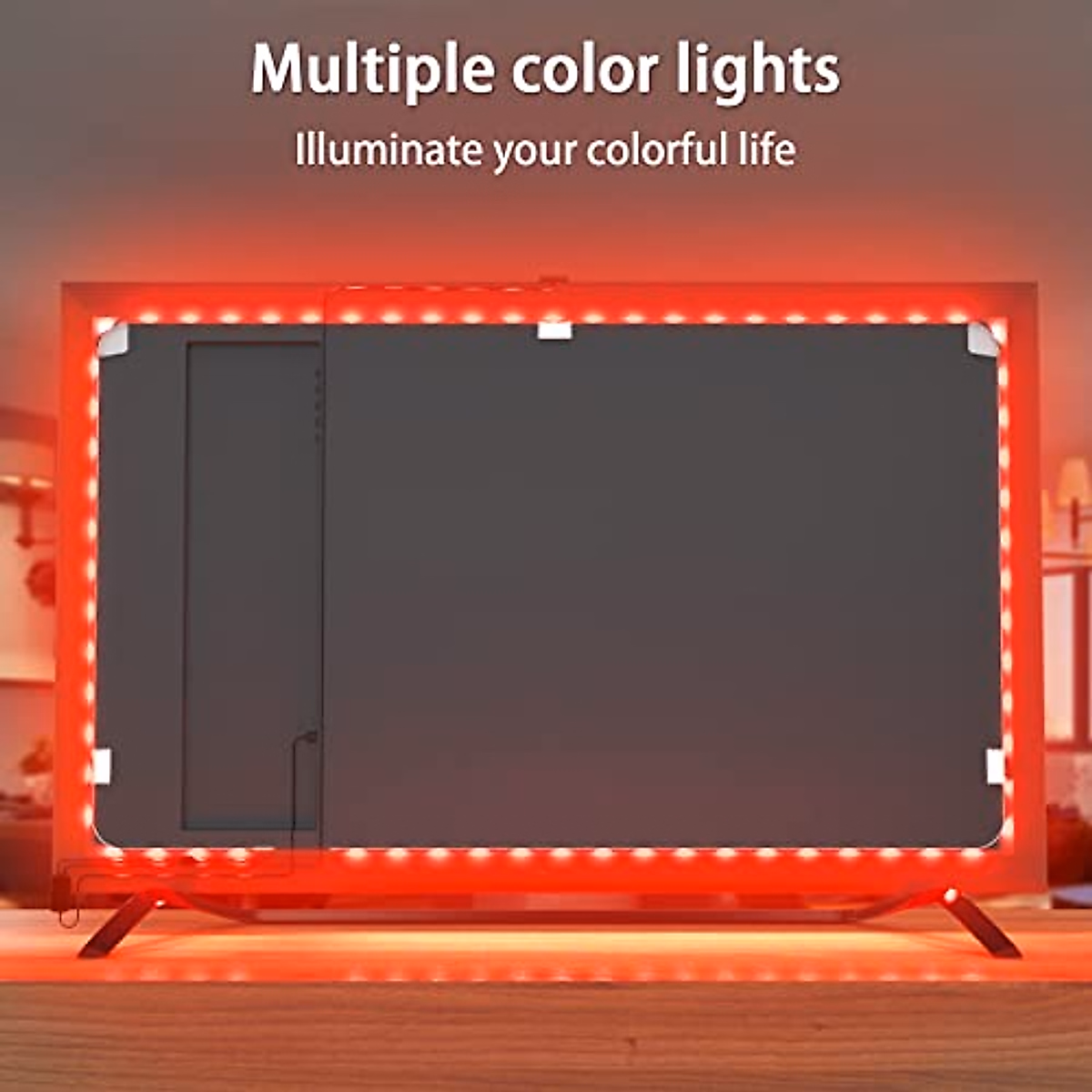 BASON LIGHTING LED TV Backlights with Camera,Side Illumination TV Lights Kit with Daul Control Modes,12.4ft Color Changing Rope Lights for 55-65 inch TV, Music Sync for Gaming Bedroom HDTV Mood Light.