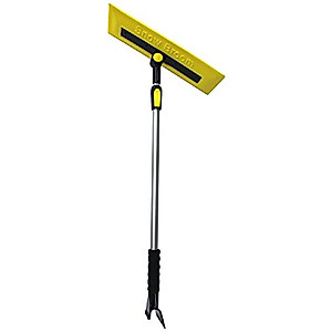 Emsco Group 1719-1 Bigfoot 52" Telescoping Snowbroom with 16" Swiveling Foam Blade Dual-Head Ice Scraper Brush Snow Broom