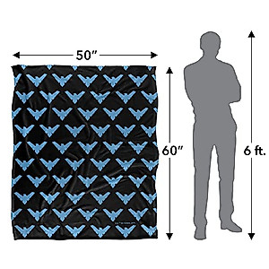 Batman Nightwing Logo Pattern Officially Licensed Silky Touch Super Soft Throw Blanket 50" x 60"