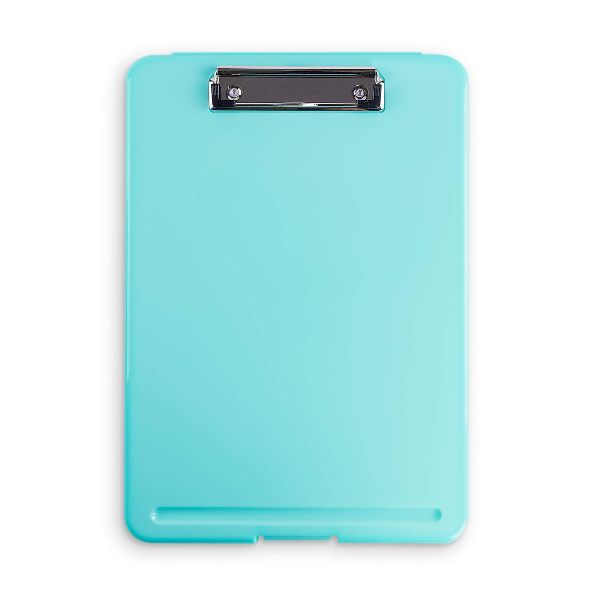 Super Z Outlet Slim Plastic Nursing RN Style Coaches Clipboard with Open Foldable Storage, Classroom Teacher College Size (9.5" x 13.5") (Turquoise)