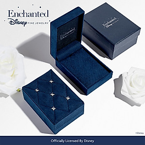 Jewelili Enchanted Disney Fine Jewelry 14K White Gold and Rose Gold 1/6 Cttw Diamond Belle Wedding Band Size 7