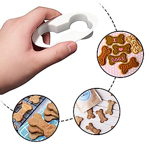 4Pcs/Set Dog Bone Cookie Cutters | Plastic Biscuit Cutter & Stamp - Dog Bone Biscuit Cake Fondant Pancake Cutter Mold | Dog Treat Mold Perfect for Homemade Dog Biscuits Varied Sizes For Pet Owners