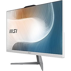 MSI Modern AM242 AIO Desktop, 23.8" FHD IPS-Grade LED, Intel i3-1115G4, 8GB Memory, 256GB SSD, WiFi 6, BT 5.1, White, Windows 11 Home (11M-892US)